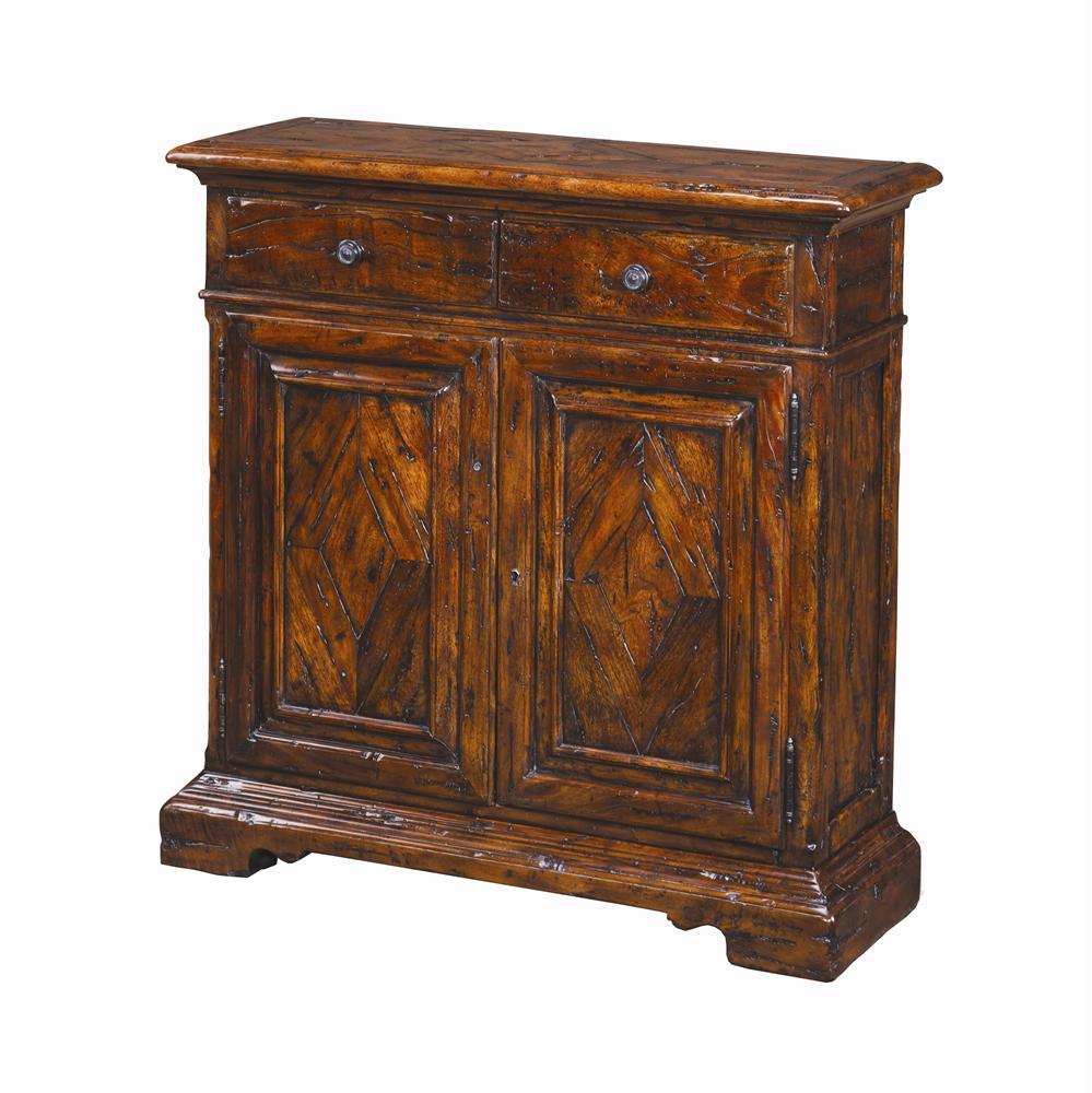 Theodore Alexander Cabinets and Sideboards Traditional 2 Drawer 2 Door Antique Wood Side Cabinet Sprintz Furniture Occ Accent Chest